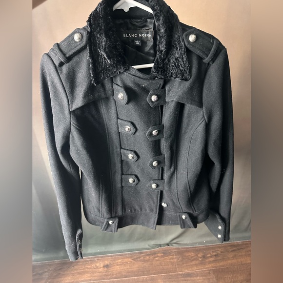 blanc noir | Jackets & Coats | Blanc Noir Blac Wool Blend Military ...